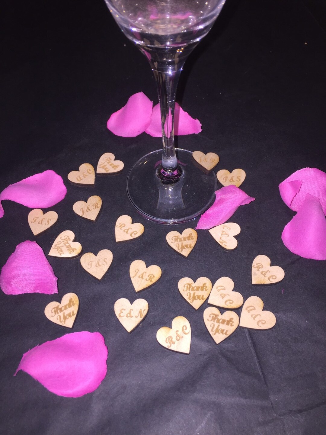 Personalised Wedding Scatter Hearts Birch Wood 2cm Quantity 100 or Any ...