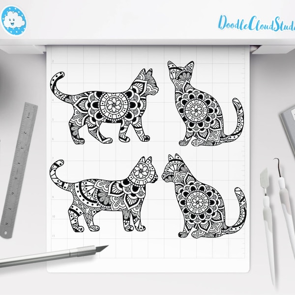 Cat Zentangle - Etsy