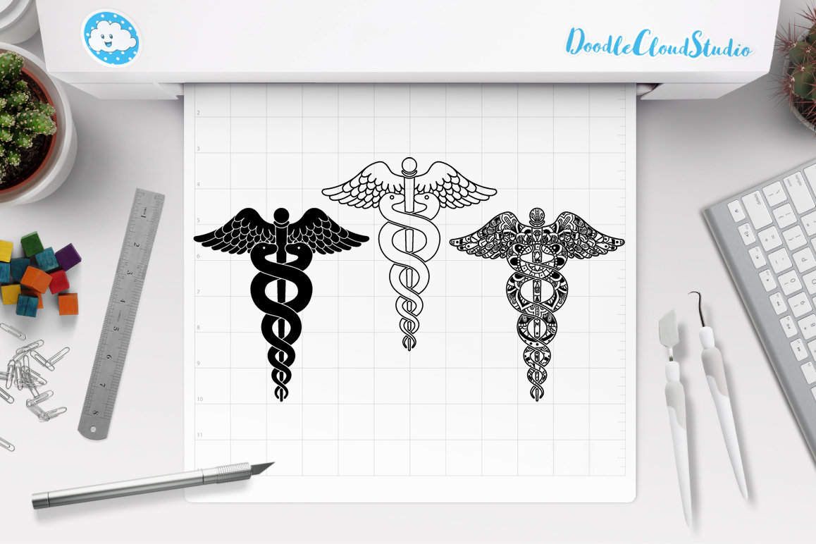 Caduceus SVG Caduceus Mandala SVG Medical Symbol Caduceus - Etsy Canada