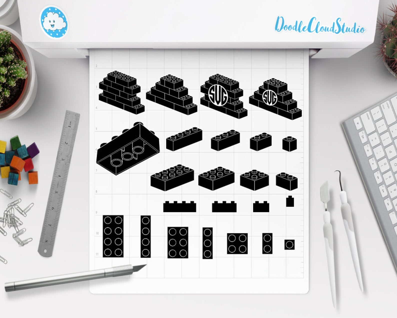 Building Blocks SVG, Plastic Bricks Svg, Building Blocks Monogram Svg ...