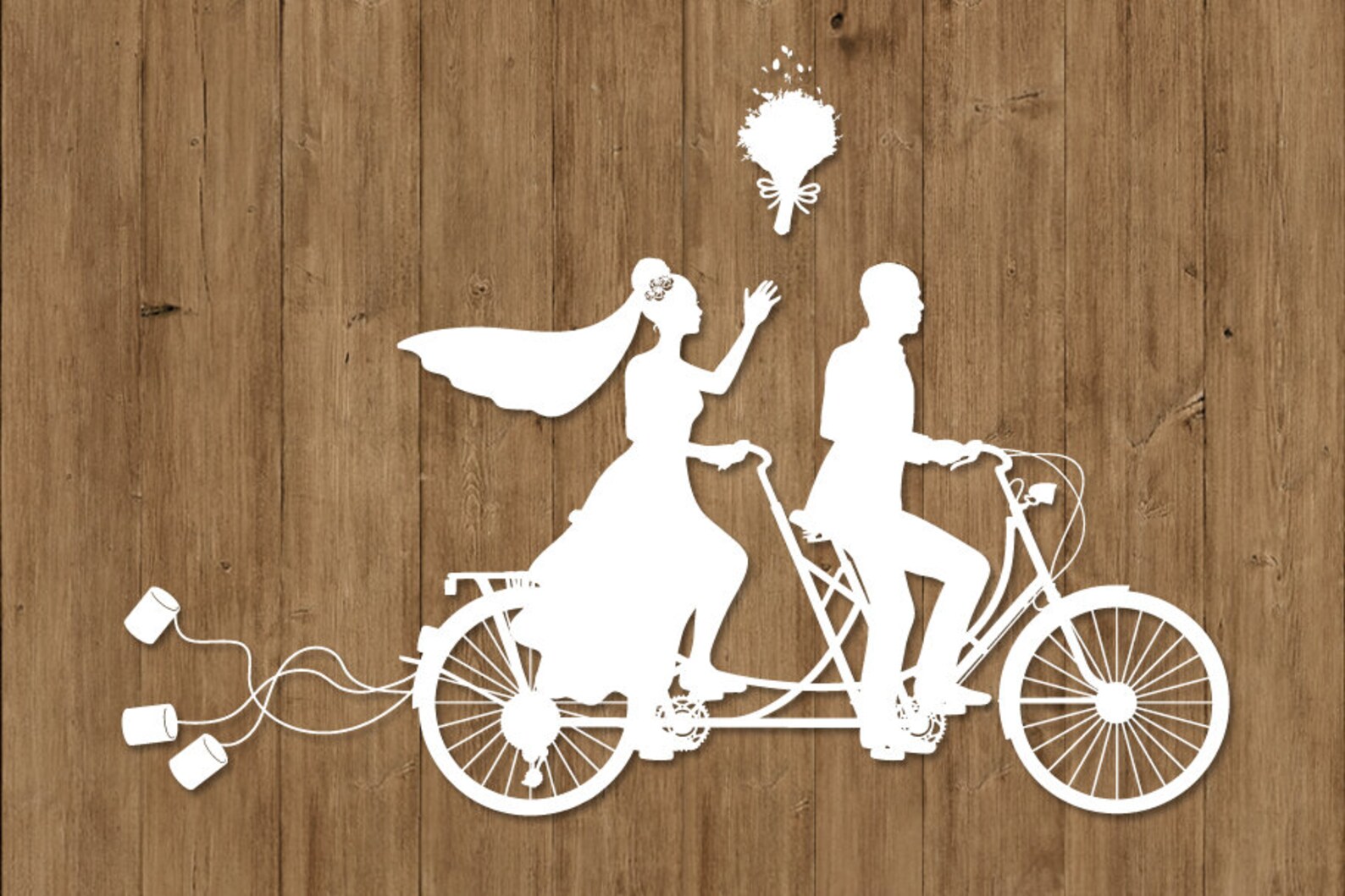 Wedding Tandem Bike Bride and Groom SVG Files for Silhouette - Etsy