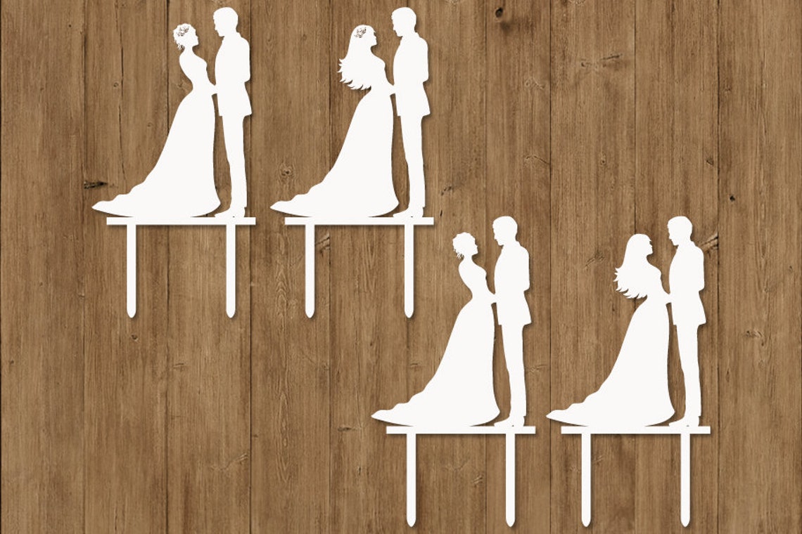 Couple Cake Topper SVG Bride and Groom SVG Files for | Etsy