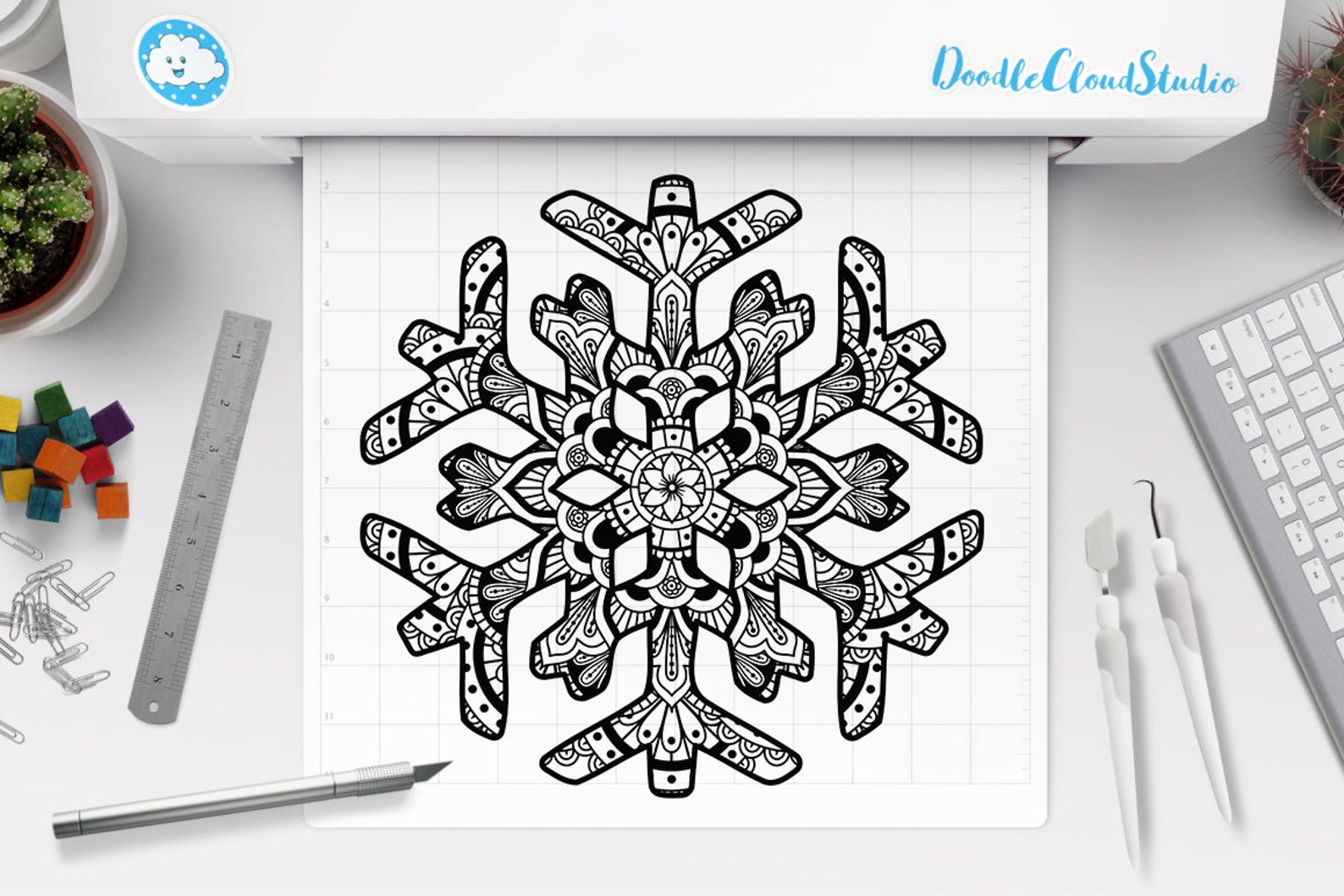 Snowflakes Mandala SVG Snowflakes Mandala Bundle SVG Files - Etsy