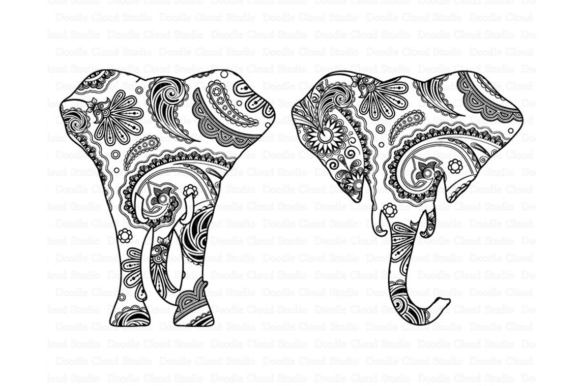 Elephant SVG Elephant Head Mandala SVG Files for Silhouette | Etsy