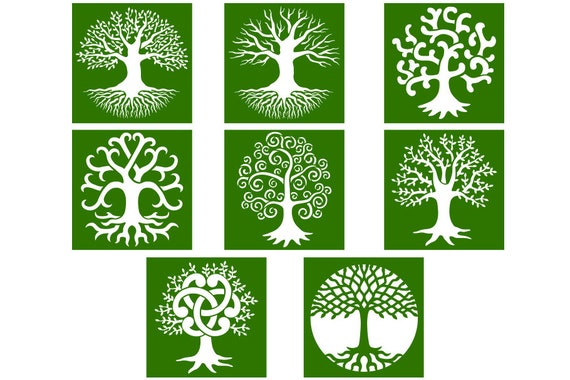 Tree of Life Stencil, Tree of Life Bundle, Tree of Life SVG Digital ...