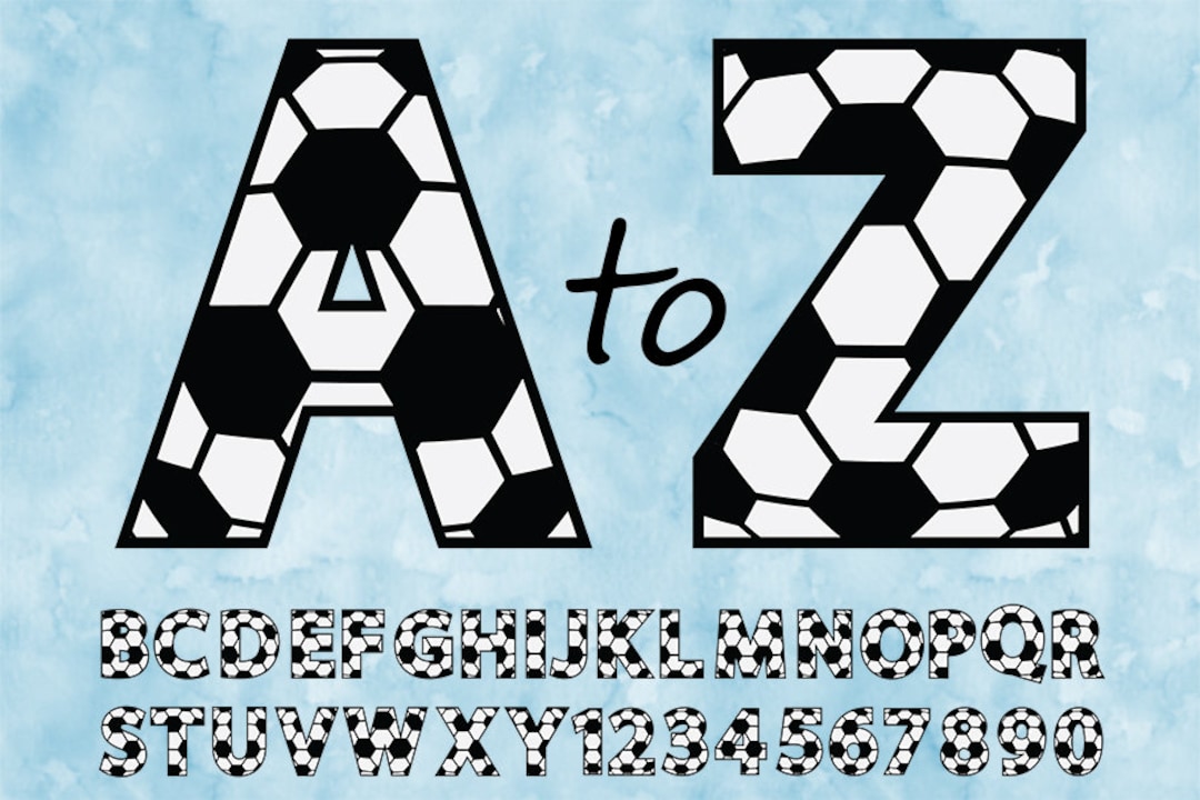 Soccer Alphabet & Numbers SVG Files for Silhouette and Cricut. Soccer ...