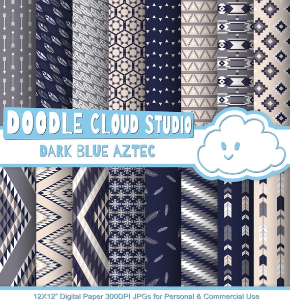 Blue Aztec Patterns