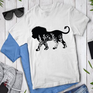 Lion SVG, Floral Lion SVG Files for Silhouette Cameo and Cricut. Flower ...