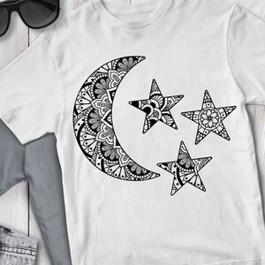 Moon SVG Bundle Mandala, Mandala Cat and Moon, Fairy Moon Svg, Moon ...