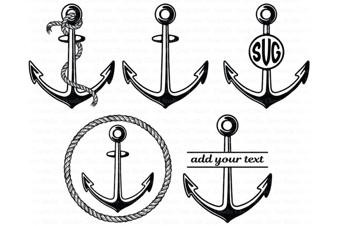 Anchor SVG, Rope Anchor, Anchor Monogram, Anchor SVG Files for ...