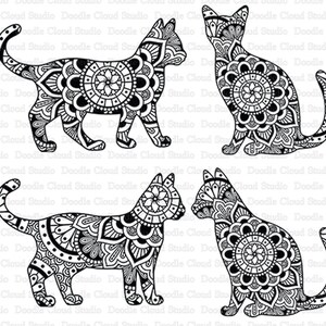 Cat SVG, Cat Mandala SVG Files for Silhouette Cameo and Cricut. Animal ...