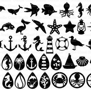Nautical Earring SVG, Nautical Earrings Template SVG Files for ...