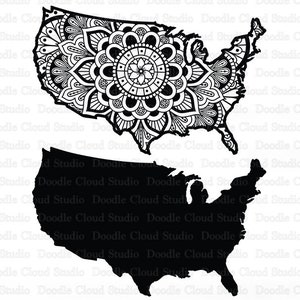 Usa Map Mandala SVG, United States Mandala SVG, Usa Mandala SVG Files ...