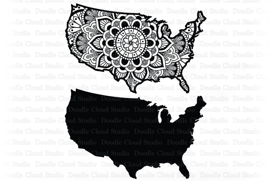 Usa Map Mandala SVG United States Mandala SVG Usa Mandala | Etsy