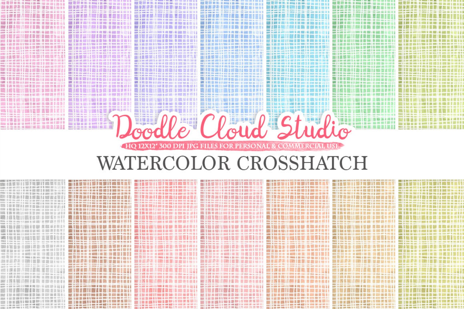 Watercolor Crosshatch Digital Paper Crosshatch Patterns - Etsy