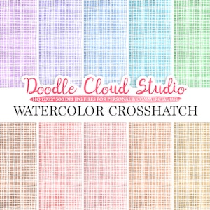 Watercolor Crosshatch Digital Paper, Crosshatch Patterns, Pastel ...