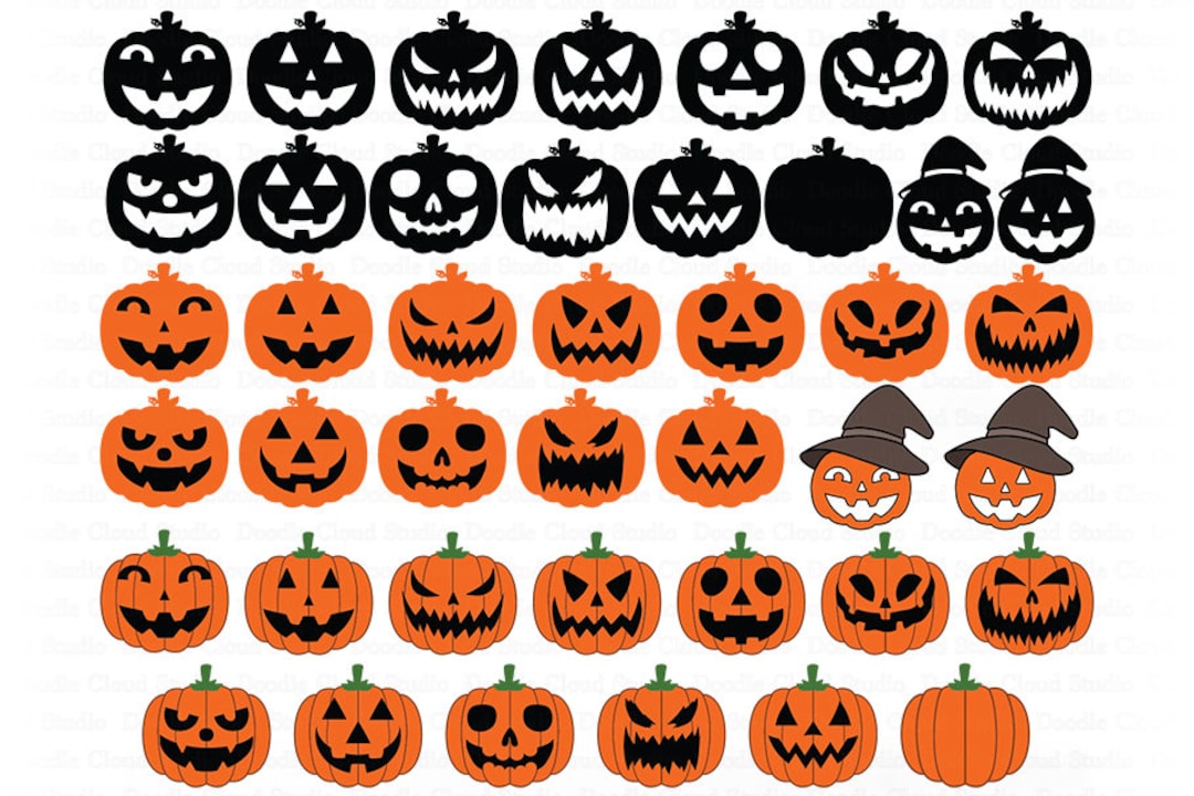 Pumpkin SVG, Jack O' Lanterns SVG, Halloween Pumpkins SVG Files for ...