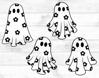 Daisy Ghost SVG PNG, Cute Ghost Halloween, Halloween Design Svg, Retro ...
