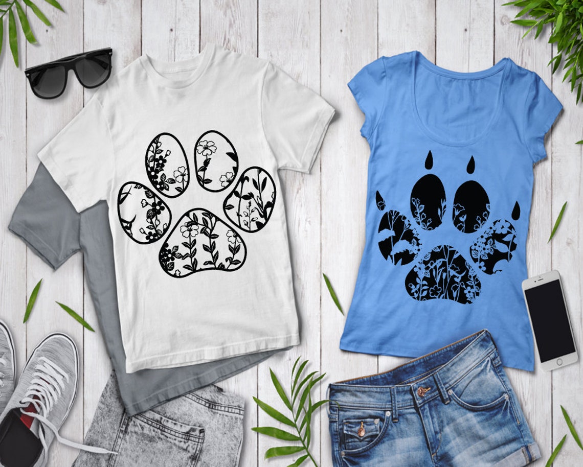 Floral Pet Paw SVG Dog Svg Cat Svg Floral Pet Paw SVG for - Etsy