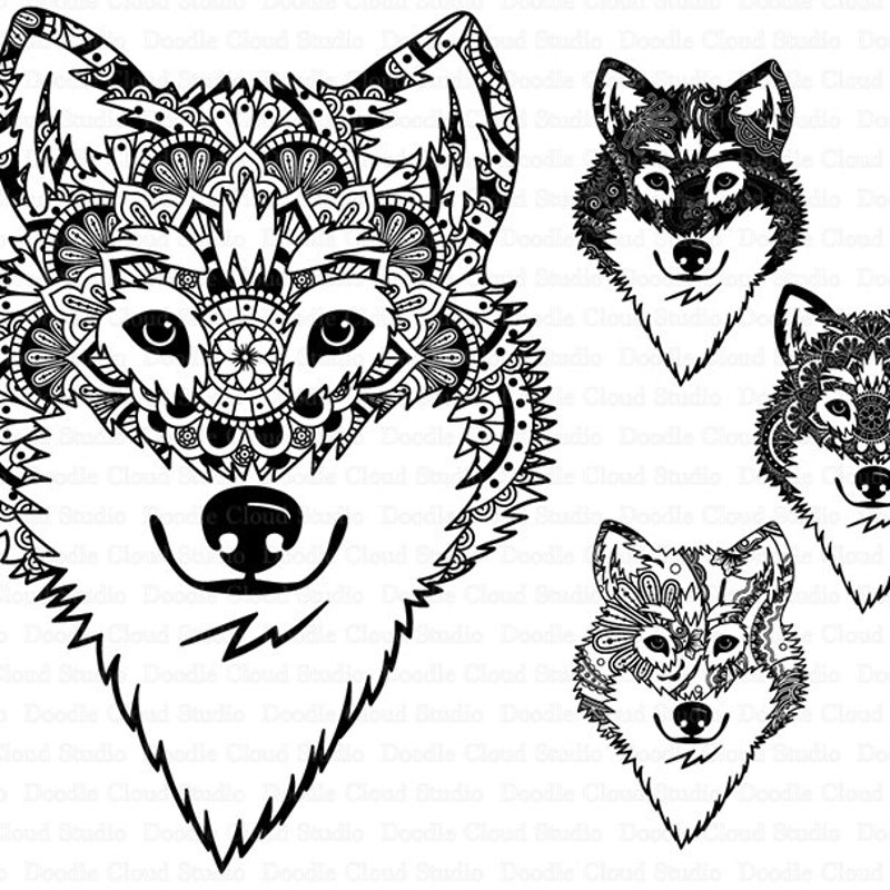 Wolf Mandala Svg - Etsy