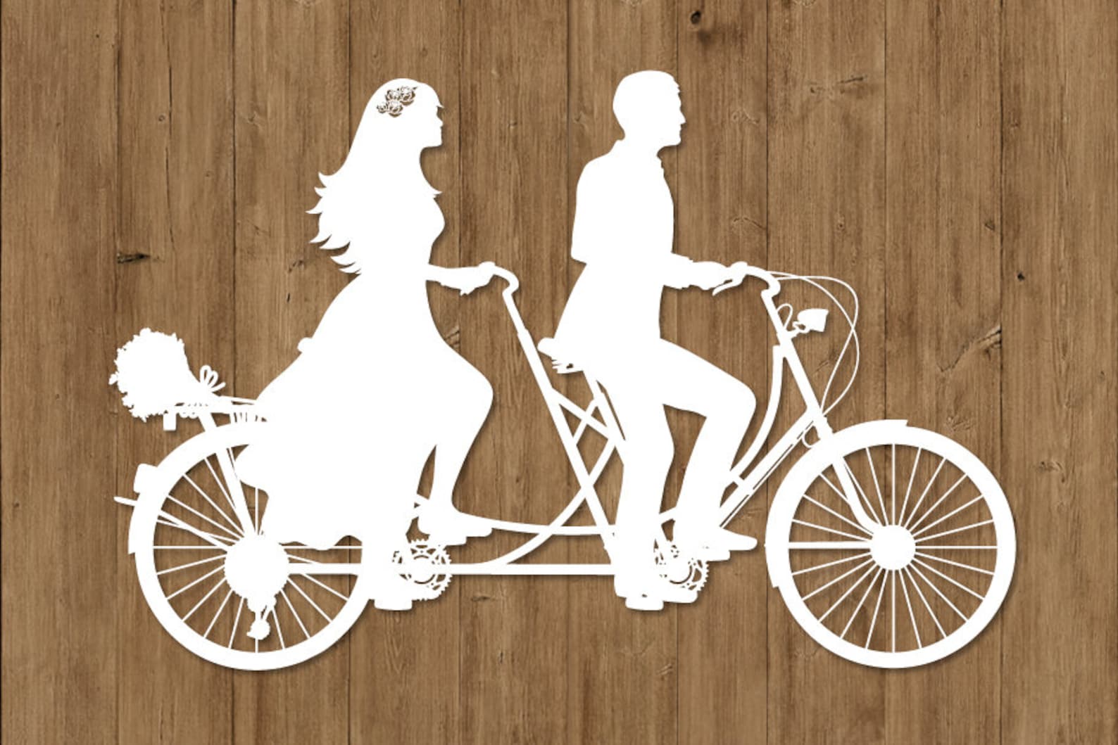 Wedding Tandem Bike Bride and Groom SVG Files for Silhouette - Etsy
