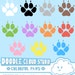 Colorful Paw Prints Cliparts, Dog / Cat Paws, Pet Clip Arts, Animal ...