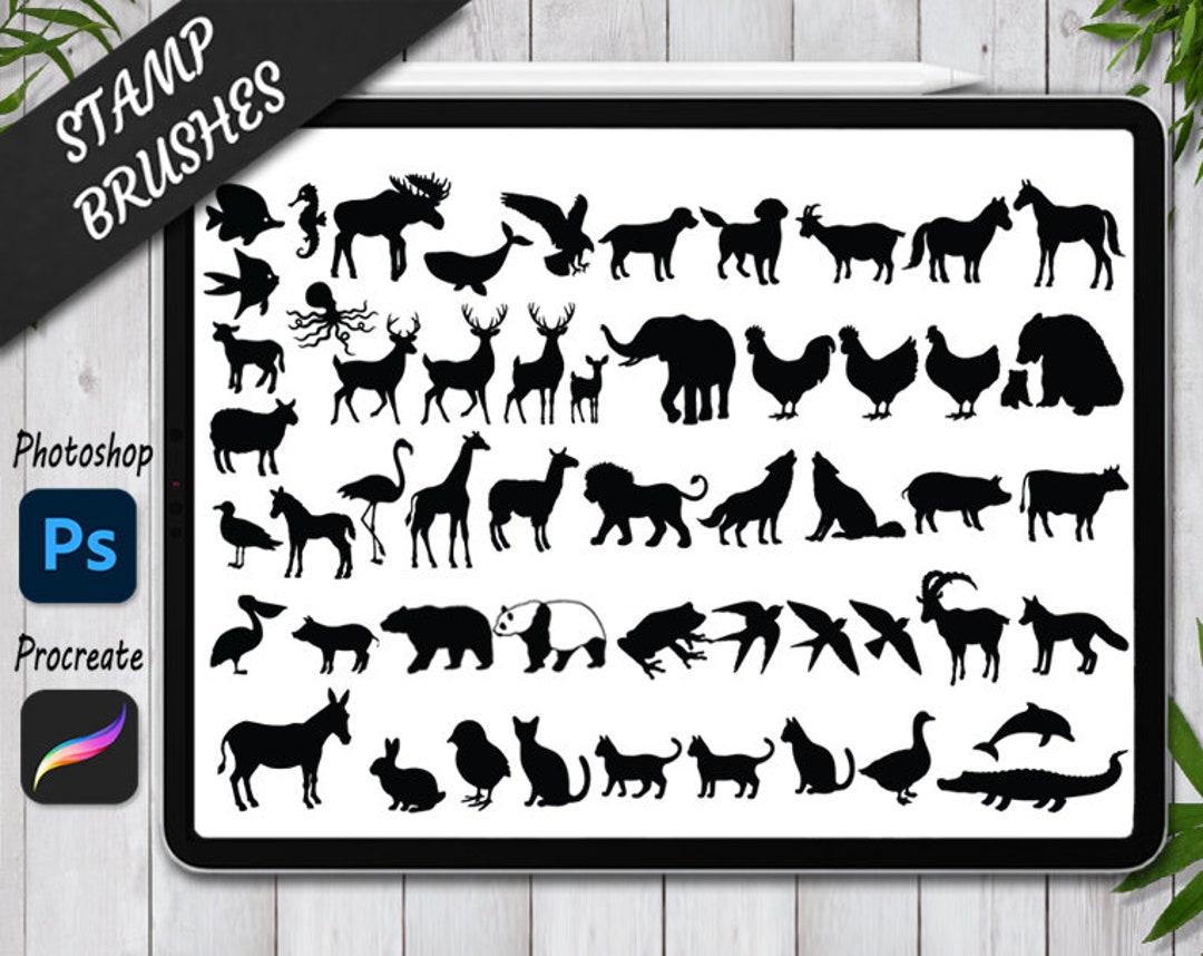 Animals Stamps Brushes for Procreate and Photoshop. Procreate Stamps ...