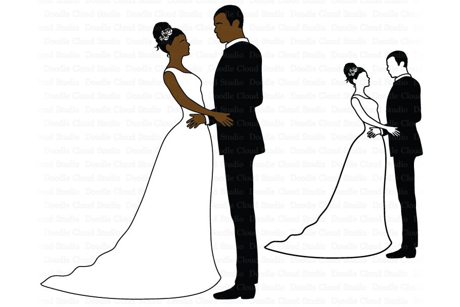 Wedding SVG, Bride and Groom Svg, African American Wedding SVG Files ...