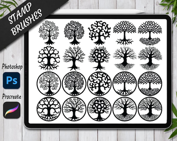 Tree of Life Stamps Brushes for Procreate and Photoshop. Procreate ...