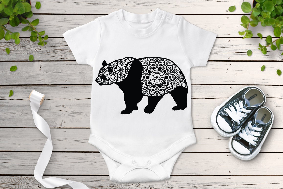 Panda SVG Panda Mandala SVG Files for Silhouette Cameo and - Etsy