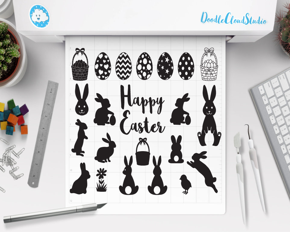 Pasen SVG, Paashaas SVG, Easter Egg svg, Easter Basket SVG Files voor ...