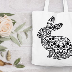 Rabbit SVG, Rabbit Mandala SVG, Bunny Mandala SVG Files for Silhouette ...