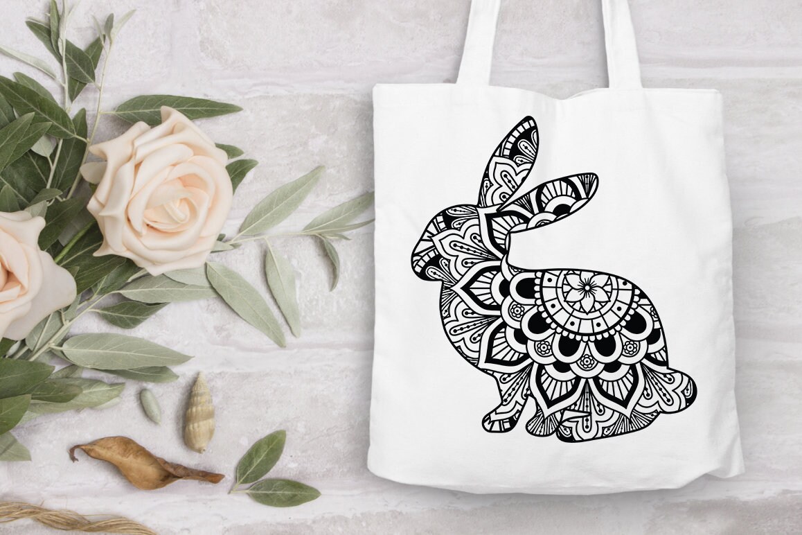 Rabbit SVG Rabbit Mandala SVG Bunny Mandala SVG Files for - Etsy