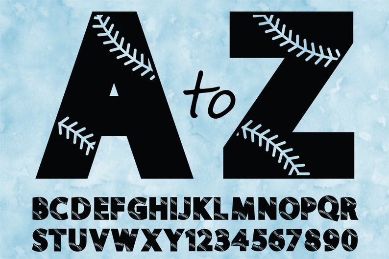 Baseball Alphabet & Numbers SVG Files for Silhouette and | Etsy