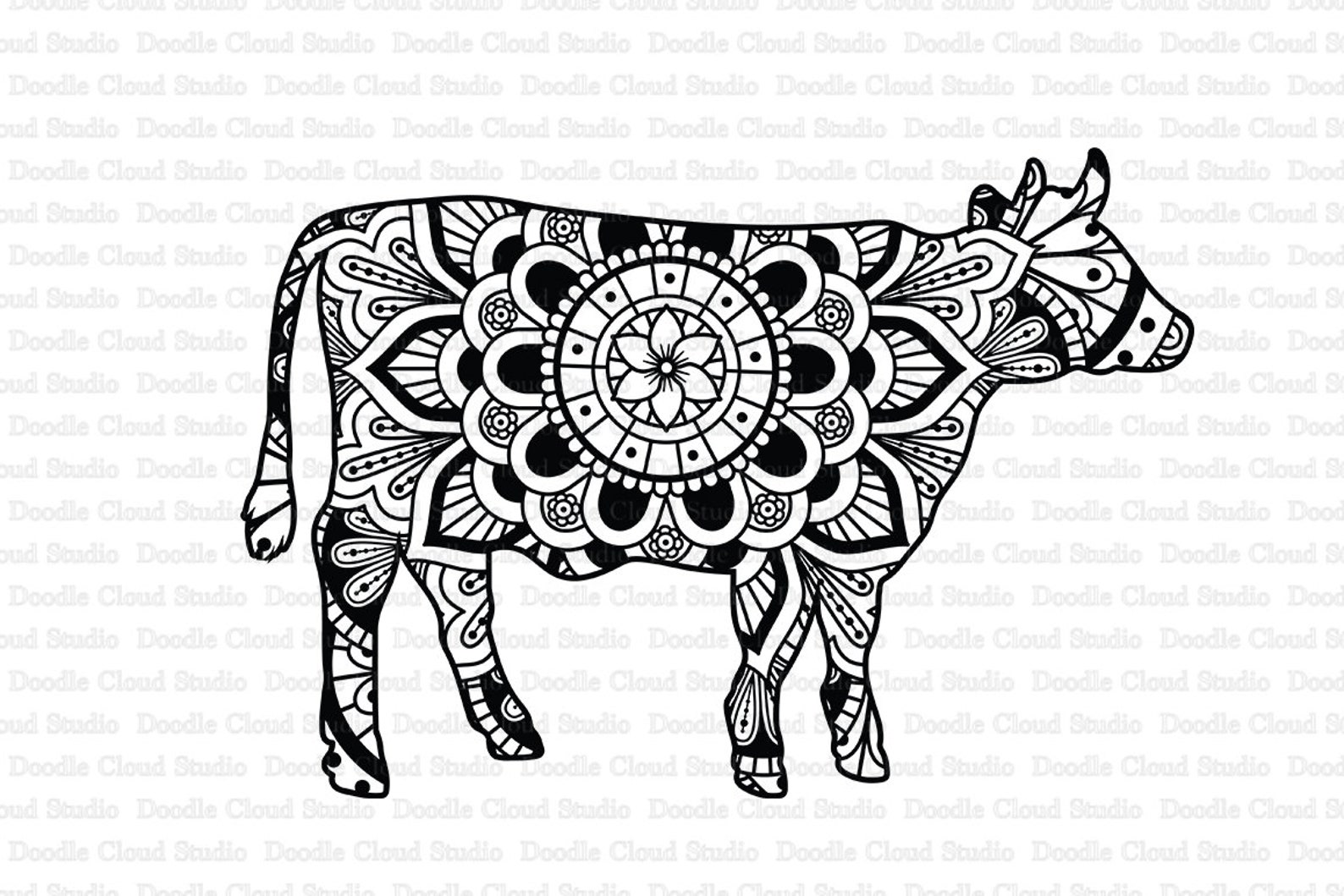 Cow Mandala SVG Cow SVG Cow Mandala SVG Files for Silhouette - Etsy