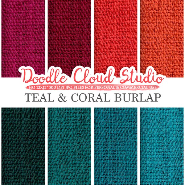 Coral Burlap - Etsy