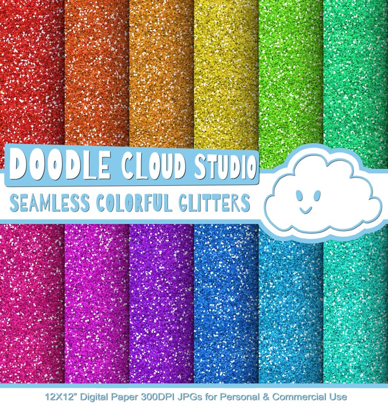 SEAMLESS Colorful Glitter Digital Paper Colorful Sparkling - Etsy