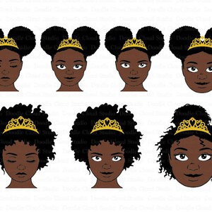 Black Princesses and Queen With Crown SVG files for Silhouette | Etsy