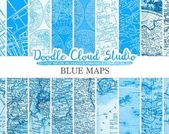 Gray Maps Digital Paper Vintage Old World Map City | Etsy