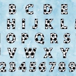 Soccer Alphabet & Numbers SVG Files for Silhouette and Cricut. Soccer ...