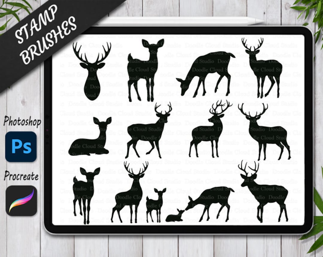 Deers Stamps Brushes for Procreate and Photoshop. Procreate Stamps and ...