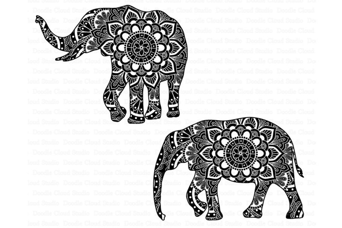 Elephant SVG Mandala Svg Elephant Mandala SVG Files for | Etsy
