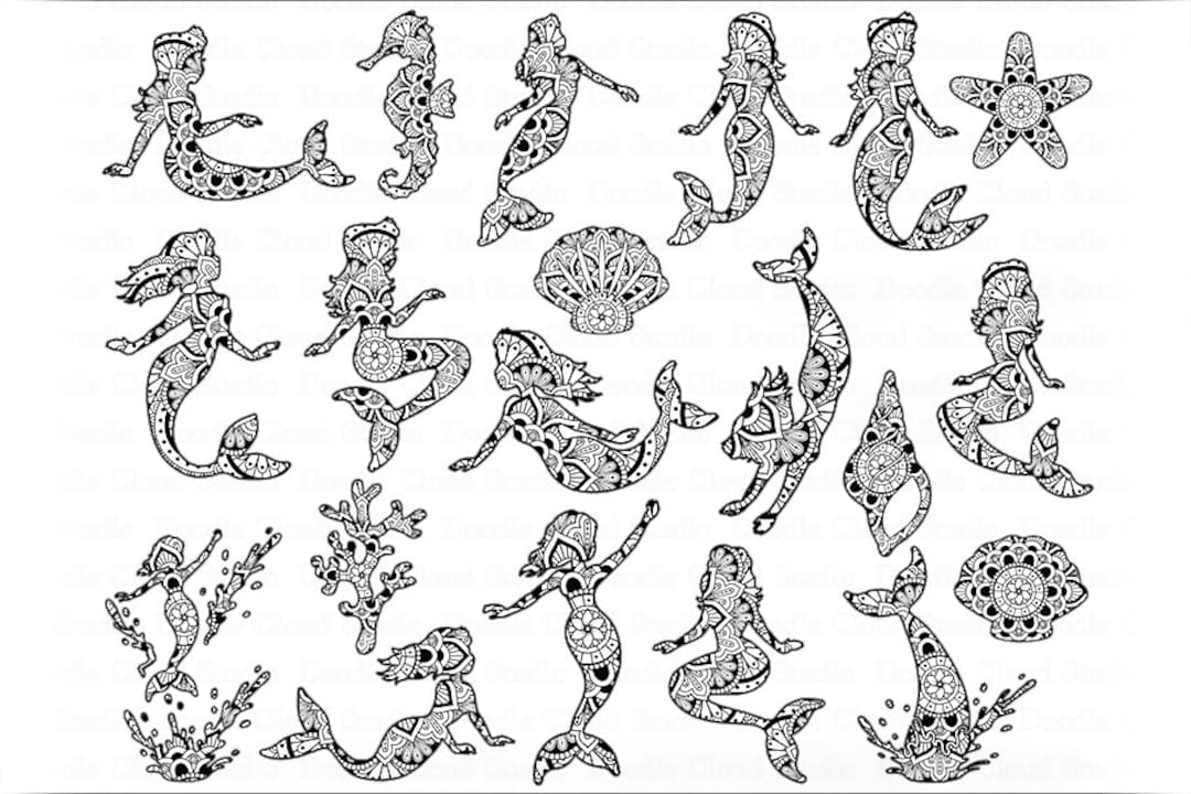 Mermaid Mandala SVG, Little Mermaid Mandala SVG Files for Silhouette ...