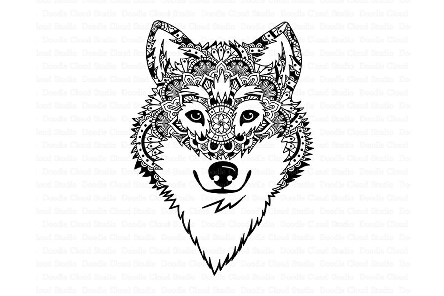 Wolf SVG Wolf Head Svg Wolf Mandala SVG Files for Silhouette - Etsy
