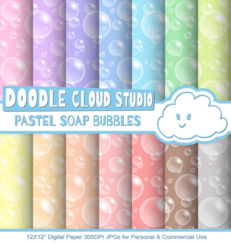 Pastel Soap Bubbles Digital Paper Pack (digital Download) - Etsy