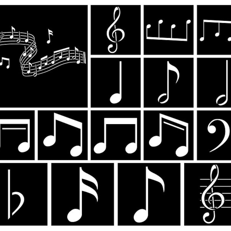 Music Note Stencil - Etsy