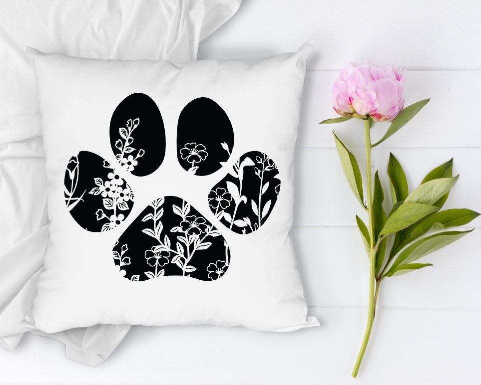 Floral Pet Paw SVG Dog Svg Cat Svg Floral Pet Paw SVG for - Etsy
