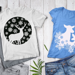 Deer SVG, Winter Scene With Deer Bundle SVG, Christmas Scene With Deer ...