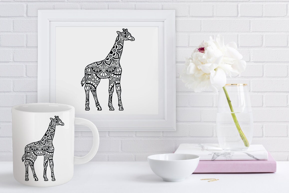 Giraffe SVG Giraffe Mandala SVG Files for Silhouette Cameo | Etsy