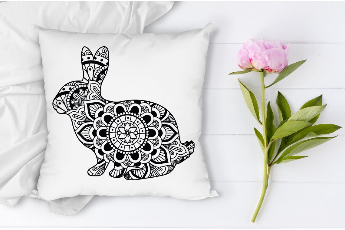 Rabbit SVG Rabbit Mandala SVG Bunny Mandala SVG Files for - Etsy